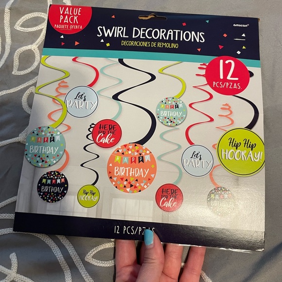 Party City | Party Supplies | Nwt Set Of 2 Swirl Hanging Birthday Party ...